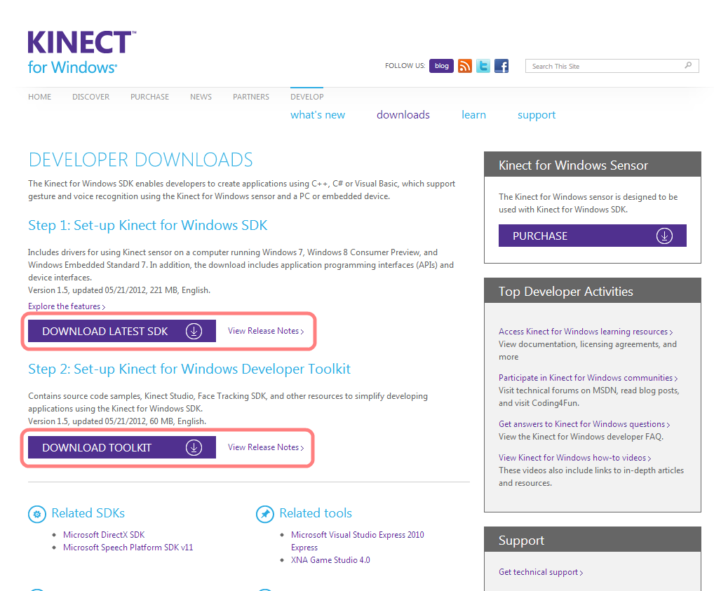 Kinect for Windows SDK 1.5のインストール - Neareal